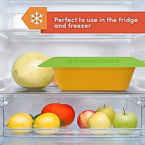 Elite Gourmet Maxi-Matic ECL-3016 Rectangular Silicone Suction Lids and Food Covers Fits various sizes of casseroles, baking pans, dishes or containers, Set of 3, Multicolor