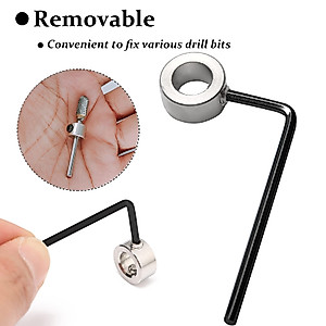 Muye 2 Set 8pcs Metric Woodworking Drill Stop Collar Set 3mm-16mm Nickel Plated Drilling Bit Depth Stopper with 2 Hex Wrenchs Drill Bit Limited Ring Silver Carbon Steel