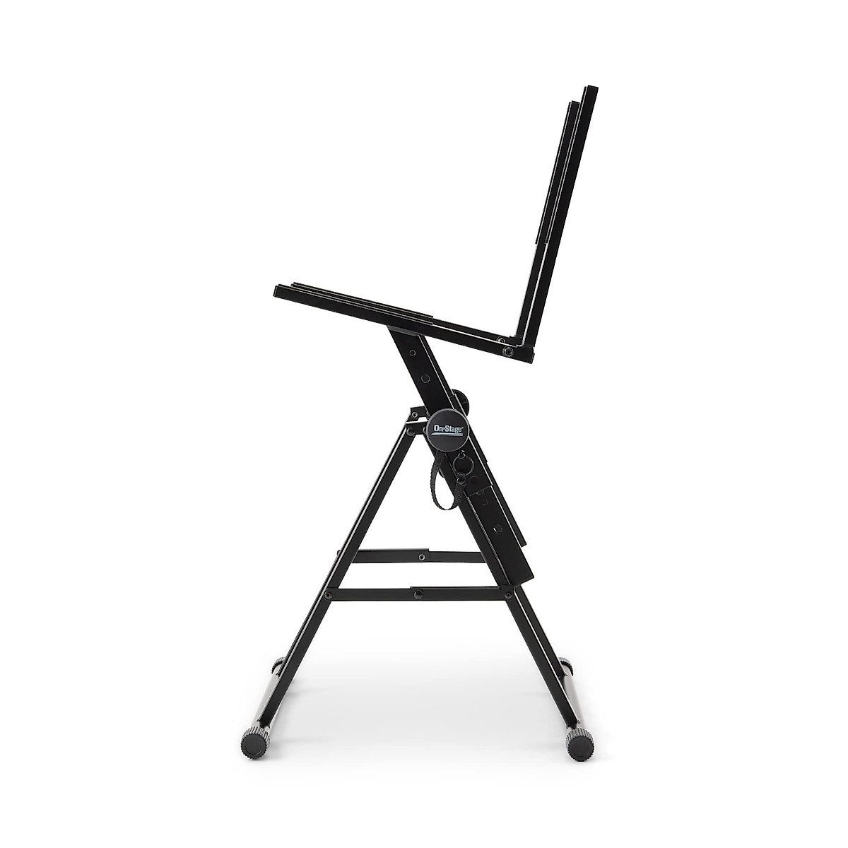 On-Stage RS7000 Tilt-Back Amp Stand (Setup for Guitar Combo Amplifiers and Speakers, 150 lb Capacity, Adjustable Height, Nonslip Rubber Arms and Feet, Portable, Folding, Steel, Black)