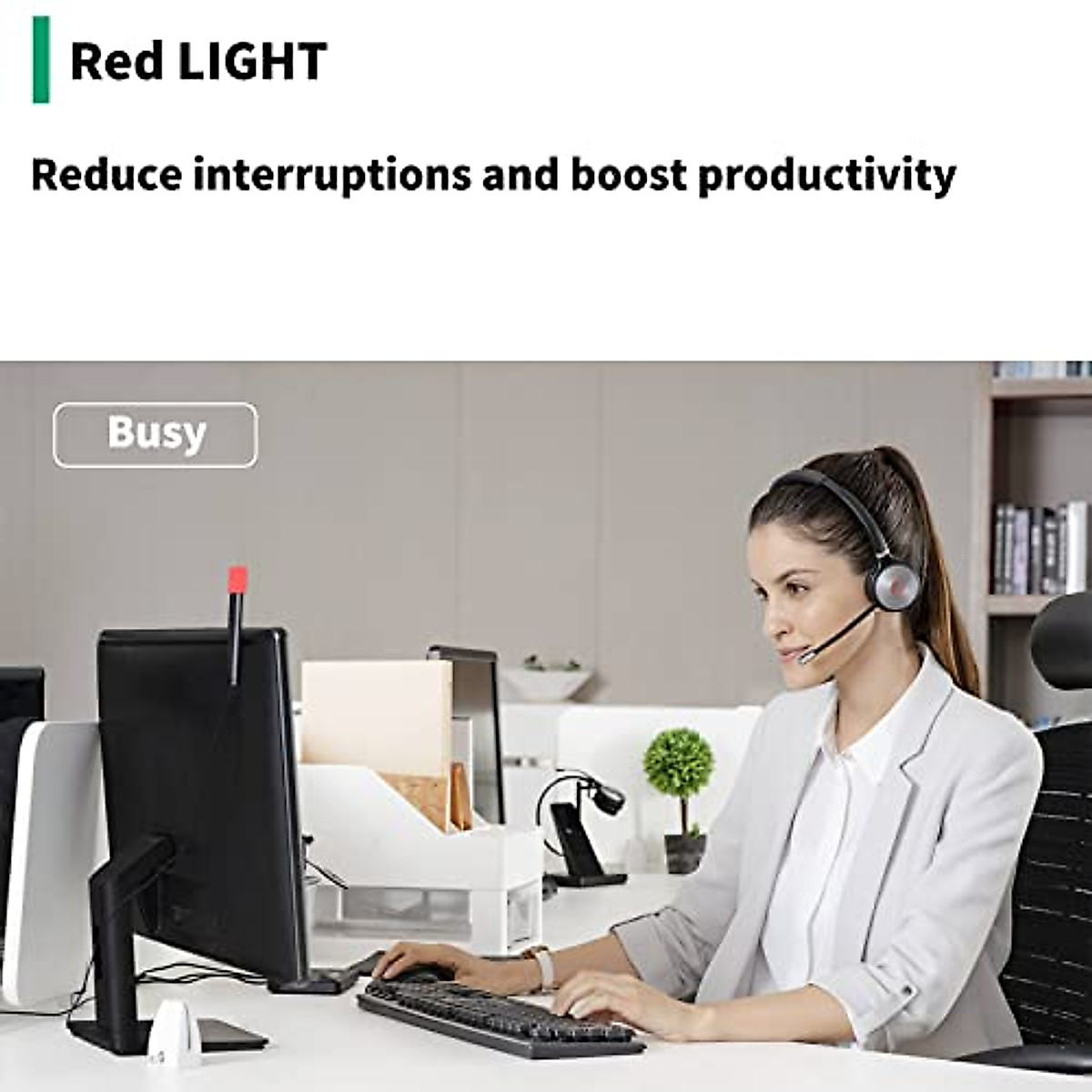 Yealink BLT60 Busylight, Compatible with WH62 WH63 WH66 WH67 Wireless DECT Headset, MP50 USB Teams Phone