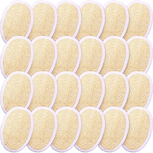 24 Pieces Exfoliating Loofah Sponge Pads Facial Body Bath Shower Loofah Sponge Pad Natural Exfoliating Scrubber Brush for Men Women Bath and Spa