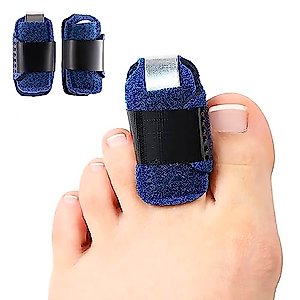 2 Pack Toe Splint,Toe Straightener for Hammer Toe, Bent Toe, Claw Toe, Crooked Toe, Curled Toe, Toe Brace, Broken Toe Splint, Hammer Toe Corrector, Toe Wrap to Align and Support Toe (Blue)