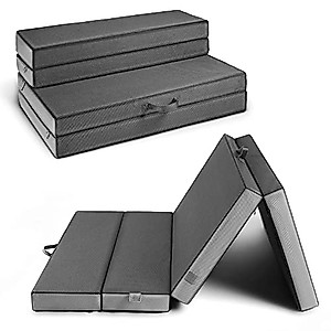 Cozzzi 4 Inch Twin Folding Mattress for Floor and Traveling with Removable Cover - Lightweight and Portable Mattress for Adults & Kids - Compact and Easy to Storage (75in x 39in x 4in)