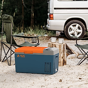 AKHAL-TEKE 12 Volt Refrigerator, 24 Quart(23L) Portable Refrigerator Freezer(-7℉~50℉) APP Control Car Fridge Cooler with Compressor 12/24V DC and 110-240V AC for Car, Camping and Home Use