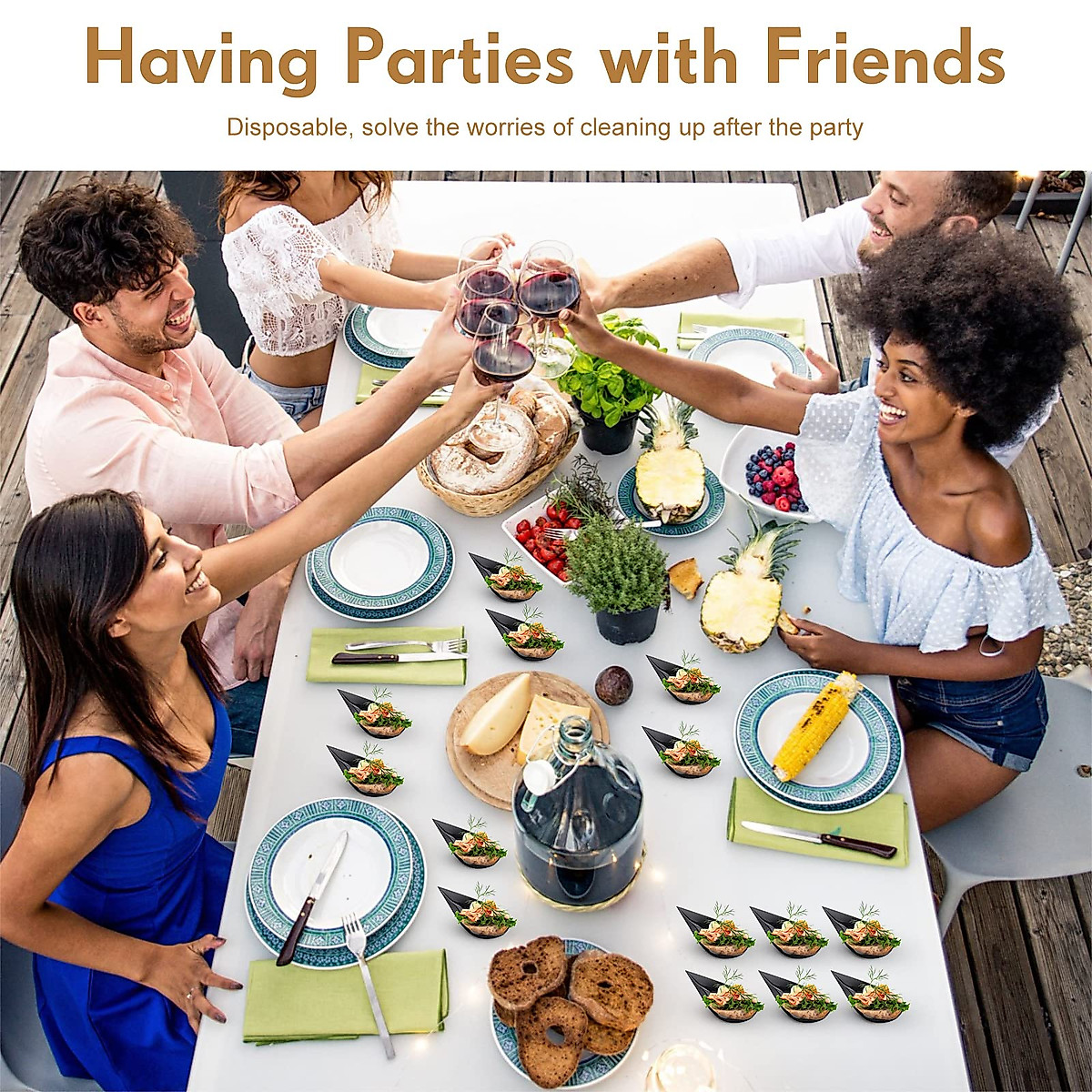 400 Pcs 4 Inch Plastic Appetizer Spoons Tasting Spoons Disposable Mini Appetizer Plates Tear Drop Serving Spoons Dessert Spoons Teardrop Asian Spoon for Party Dessert Dishes Catering (Black)