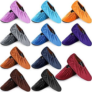 11 Pairs Reusable Non Slip Cloth Shoe Covers Washable Thickened Boot Shoe Covers for Indoors and Households, 11 Colors