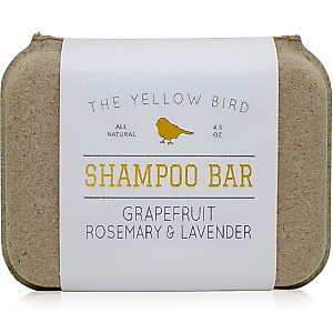 The Yellow Bird Solid Bar Shampoo Soap. Grapefruit, Rosemary, and Lavender. Mild Natural and Organic Ingredients. Sulfate Free. Gentle Scalp + Hair Care
