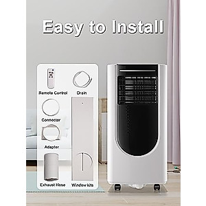 Portable Air Conditioner WANAI 8000BTU Air Conditioner Cooling up to 250sq.ft, 3-in-1 Portable AC Unit with Remote Control, 24H Timer & LED Display, Suitable for Bedroom, Living Room, Office