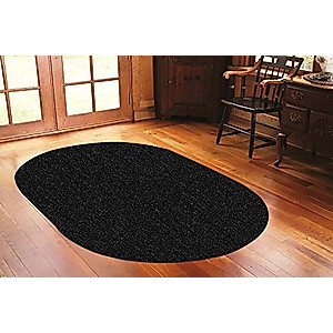 Ambiant Saturn Collection Pet Friendly Indoor Outdoor Area Rugs Black - 5' x 8' Oval