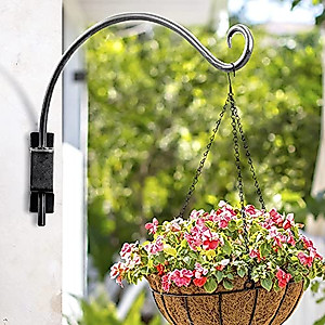 Qiang Ni Swivel Plant Hanger Bracket: 16-Inch Bird Feeder Hanger for Outdoor Wall Mount - Heavy-Duty Outside Plant Hook for Hanging Flower Baskets