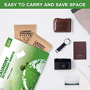 HOMEXCEL Laundry Detergent Sheets Fresh Scent Eco-Friendly, (100 Loads) 50 Washer Sheets, Plastic-Free Laundry Soap Sheets, Hypoallergenic Liquid Less Clear Strips for Travel, Home Clothes Washing