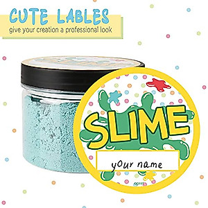 Opret 12 Pack 10oz Empty Slime Containers, Large Plastic Slime Jars with Lids and Labels Clear Storage Organizers for Slime Making, Food and Beauty Products, BPA Free