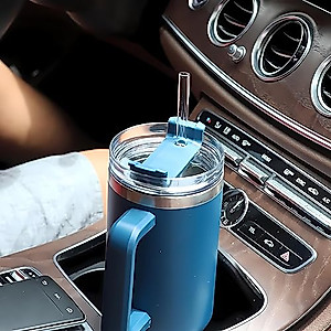 Ouharty 12.2-Inch 4-Pack Replacement Straws for Stanley 40 oz 30 oz Cup Tumbler, Reusable Straws Compatible with Stanley Cup and Simple Modern Tumbler with Handle, BPA-Free Straw with Cleaning Brush