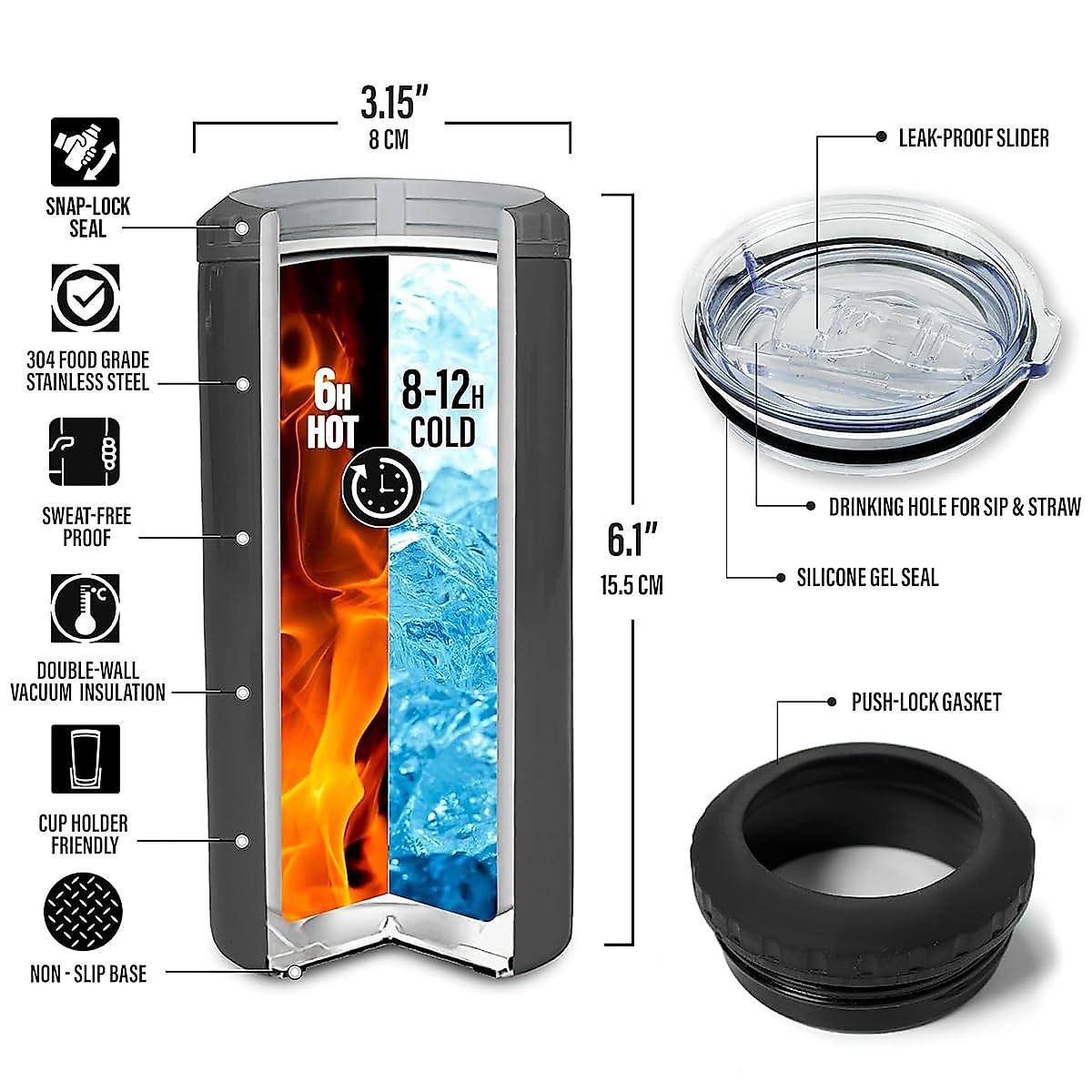 SANDJEST School Bus Driver Tumbler - 4-in-1 Design Tumbler Cup Can Cooler - 12oz Stainless Steel Insulated Cans Coozie Travel Mug Birthday, Christmas, Appreciation, Teacher's Day Gifts for Teachers