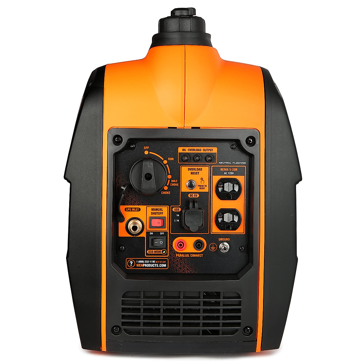 WEN DF250i Super Quiet 2500-Watt Portable Dual Inverter Generator with Fuel Shut-Off, Black
