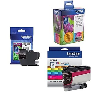Brother Genuine LC3013BK, LC30133PKS High Yield Black, Cyan, Magenta and Yellow Ink Cartridge Set, LC3013