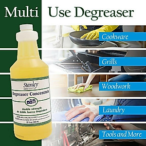 Stanley Home Products Degreaser Concentrate (32 fl. oz.) with Stainless Steel Kitchen & Kettle Cleaner Sponges – Removes Grease & Grime