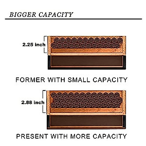 Cigar Humidors, Handcrafted Spanish Cedar Glass Top Humidor, Cigar Desktop Box Accurate Digital Hygrometer with 2 Humidor Solution(25-55 Cigars) by Jansfuren