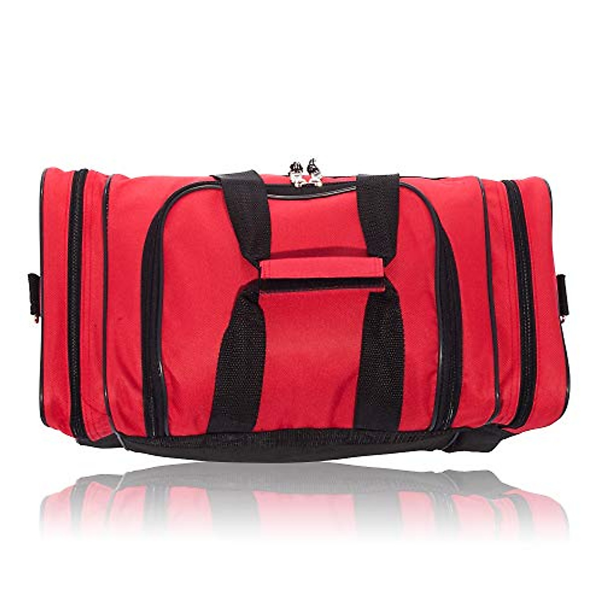 Dalix Blank Duffle Bag Duffel Bag in Black and Red Gym Bag