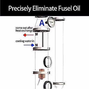 YUEWO 110V Electric 304 Stainless Steel Alcohol Distiller Flute Reflux Column Still with Sight Glasses Wine Making Kit for DIY Whisky Wine Brandy Gin (Produce 92% ABV)