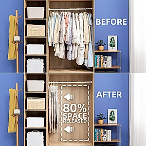 TAILINK Hanging Vacuum Storage Bags Space Saver Bags for Short Clothes, 4 Pack 41.3 x27.6 inch, Space Saver Garment Bags for Short Jacket, Suits, Dresses Space Bags Hanging Vacuum Storage Bags