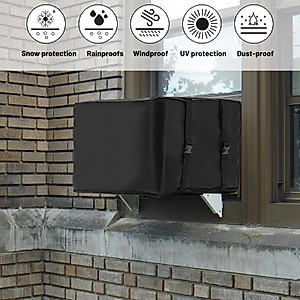 Window Air Conditioner Insulation Cover for Outside,3 Layers Dust-Proof Window Ac Unit Covers Outdoor Winter Insulated Protection Cover, 21 "L x 15 "H x 16" D