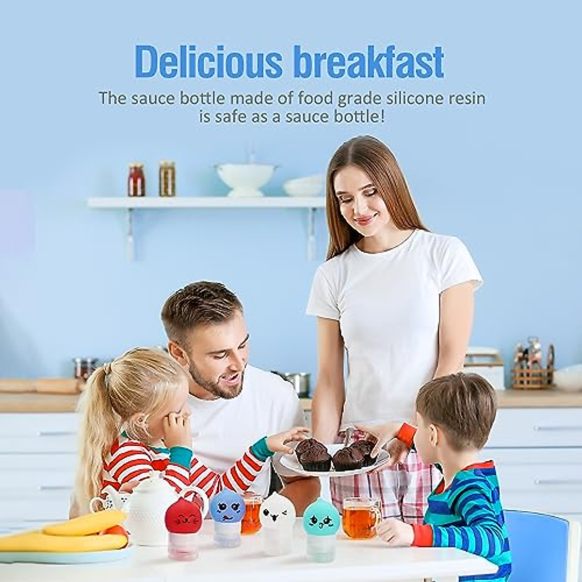 Timiuu 4-Pack 1.3Oz. Squeeze Salad Dressing Bottles with Cleaning Brush | Small Salad Dressing Container to Go | Portable Sauce Bottle Condiment Bottles | Food-grade Silicone, BPA Free