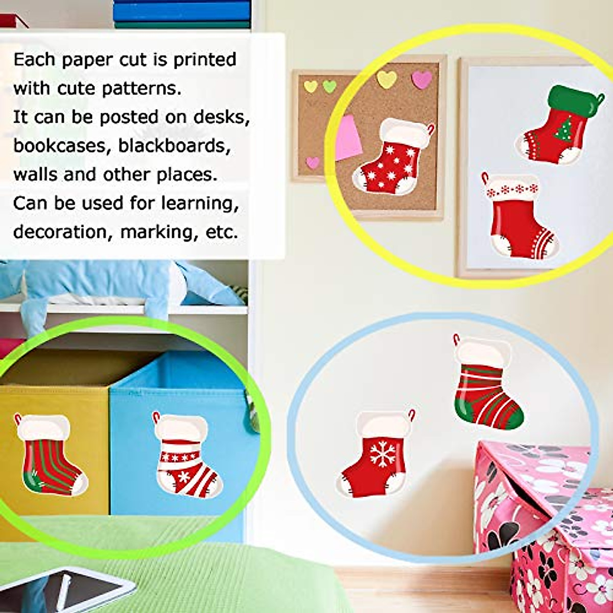 Whaline Colorful Christmas Mini Cut-Outs - 45 Pieces