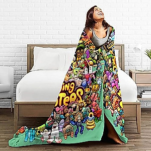 Yfccflloo Cartoon Blanket Throw Flannel Fleece Blanket Lightweight All Seasons for Livingroom/Bedroom/Sofa/Camping50 X40