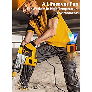 2024 Upgraded Portable Waist Fan 100 Speed 12000rpm Top-Notch Wind 20h Working Time, Personal Belt Fan Clip On Waist Cooling For Shirt,Battery Powered For Outdoor, Working, Camping, Hiking(Orange)