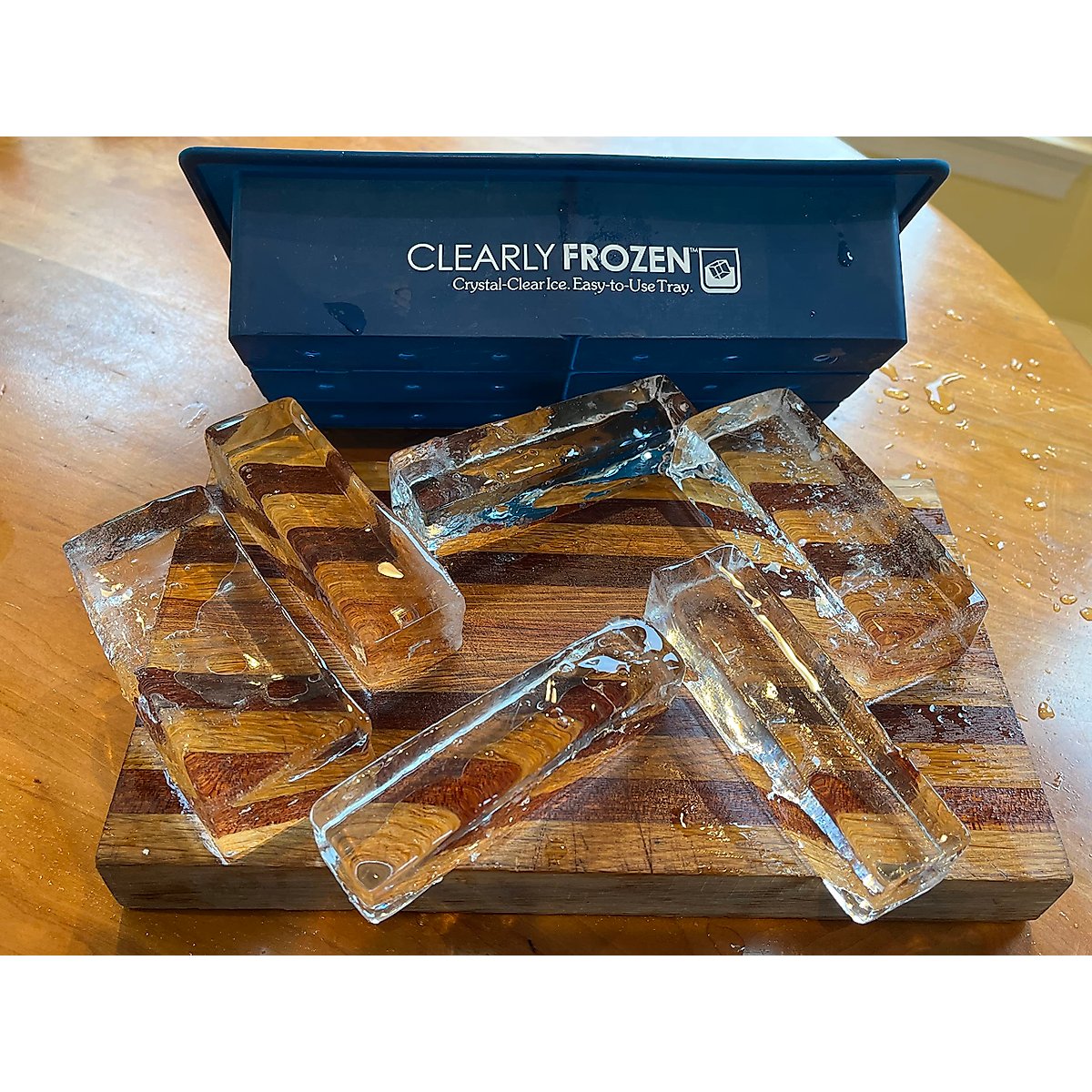 ClearlyFrozen High Capacity (Six 1.3” x 1.3” x 5” Ice Spears) Home Clear Ice Tray/Ice Maker With Multi-Size Mold Design Expandable to Six 1.3” x 2” x 5” Ice Slabs.