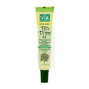Via Natural Ultra Care Tea Tree Oil Concentrated Natural Oil 1.5oz - Promotes A Healthy Scalp & Clean Hair. Natural Antibacterial Oil, Helps Control Dryness and Dandruff