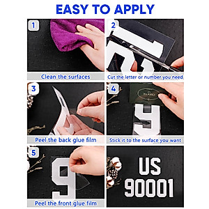 Seloom 148 PCS Reflective Mailbox Numbers and Letters Stickers Decals,4" X 7 Set Number 0-9 and 4" X 3 Set Alphabet Letter for Outside Indoor,Vinyl Self-Adhesive Waterproof Door House Address Stickers