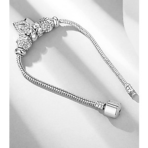 RIMAYZI 14K Gold Plated Charm Bracelet for Women, Women's Charm Symbol Bracelets, Gifts for Mother's Day, Mom, Her, Wife (Platinum Heart)