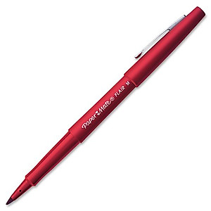 Paper Mate Flair Felt Tip Pens, Medium Point 1.0mm (2-Dozens, Red)