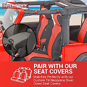 Diver Down Neoprene Center Console Cover - Fits Jeep 2007-2018 JK JKU Wrangler - Cushioned Armrest Cover - Doesn't Burn Your Elbow - Tight Custom Fit - Comfortable Foam Armrest Pad (11-18 Red)