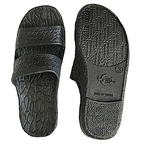 Pali Hawaii Kids Classic Jandals Sandals (5, Black)