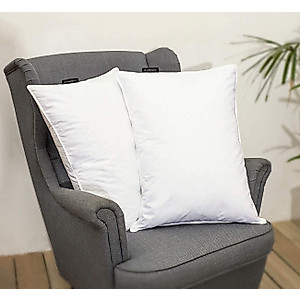 JA COMFORTS Duck Feather Down Bed Pillows for Sleeping(2 Packs)-Standard/Queen,High Filling Weight,600 Thread Count,Double-Layer Downproof Fabric Design,10% Duck Down,Cotton Cover,White