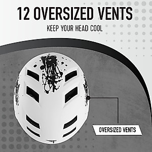 Flybar Bike Helmet- Multi Sport Dual Certified Adjustable Dial, Skateboard Helmet, Roller Skating, Pogo, Electric Scooter, Snowboard, Boys and Girls Kids- Adults Helmets (Splt,L-XL)