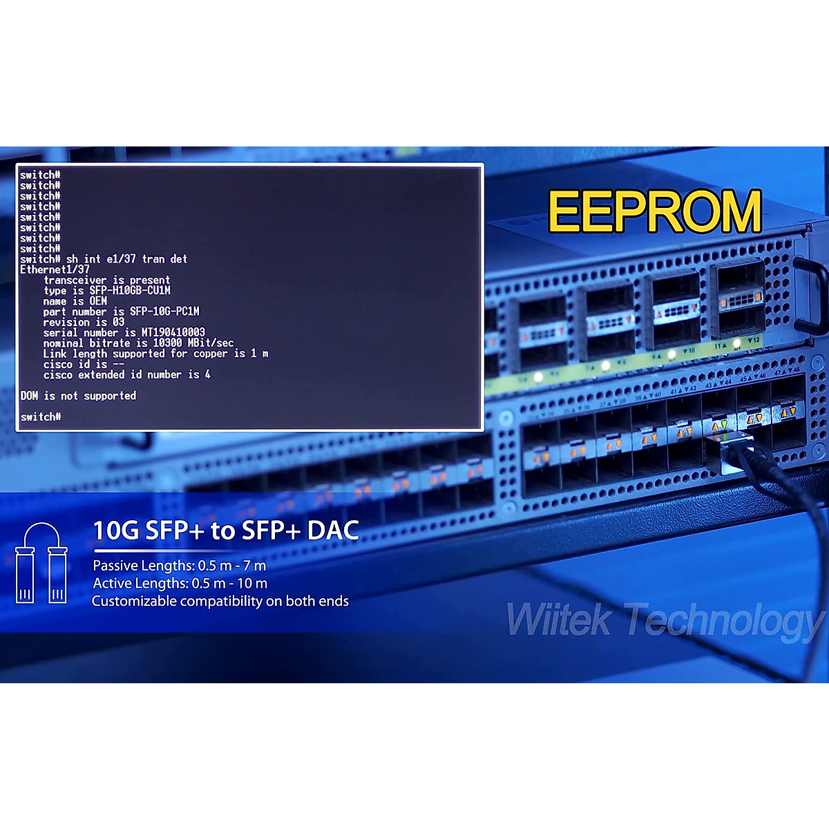 Wiitek 3m 10GbE SFP+ DAC Twinax Cable, 10Gbase-CU SFP+ Passive Copper Cable,for Ubiquiti UniFi, Fortinet, MikroTik, Mellanox, Netgear, Supermicro, TP-LINK and Cisco Meraki, White Colored