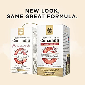 Solgar Full Spectrum Curcumin Brain Works, 90 Licaps - Support Memory Recall, Focus, Cognitive Function - Antioxidant Support - Curcumin, BacoMind, Choline, Vitamin B12 - Non-GMO, Vegan - (Pack of 2)