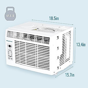 Keystone 8,000 BTU Window Mounted Air Conditioner & Dehumidifier with Smart Remote Control - Quiet Window AC Unit for Apartment, Living Room, Bathroom & Small-Medium Rooms up to 350 Sq.Ft.