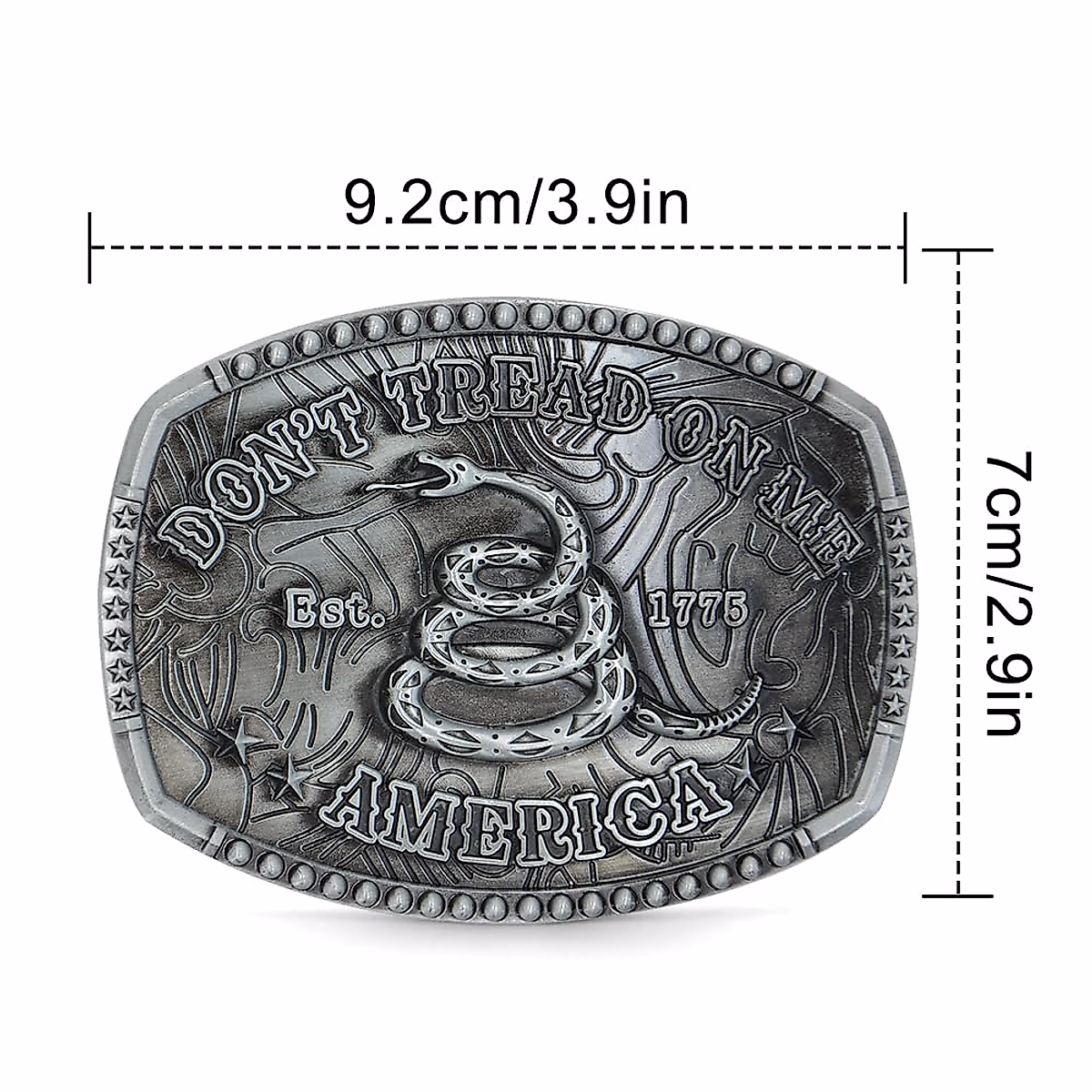 Belt Buckles Men Western Cowboy - Don't Treat On Me Belt Buckle Western Belt Buckles for Men Snake Belt Buckle Women Mens Belt Buckle Silver Belt Buckle, Cowboy Belt Buckles for Men Patriotic Hebillas