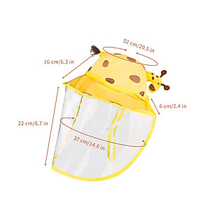 Kids Boys Girl Dustproof Sun Hat Cotton Packable Visor Hat Summer Anti UV Sun Hats Detachable Protective Cover Toddler Bucket Hat, 0-5Y Yellow