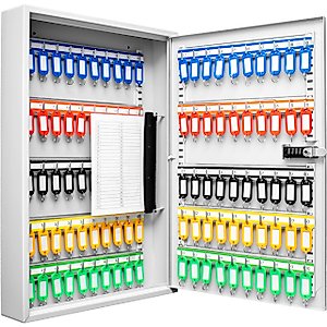Barska Adjustable Key Cabinet Lock Box with Colorful Key Tag Labels - 100 POSITION - COMBINATION LOCK - GRAY