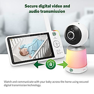 LeapFrog LF1726FHD Baby Monitor, 5.5' 1080p Screen, Up to 2500 ft range, Pan-Tilt-Zoom, Night Light, Color Night Vision, Soothing Sounds, Secure Transmission, Secure Transmission No WiFi