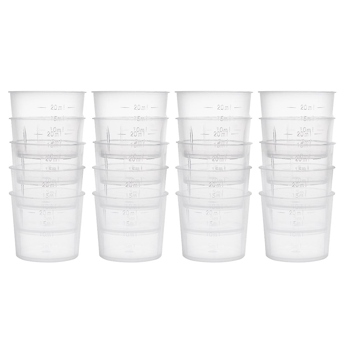 uxcell Measuring Cup 20ml PP Plastic Graduated Beaker Clear for Lab Kitchen liquids 20pcs