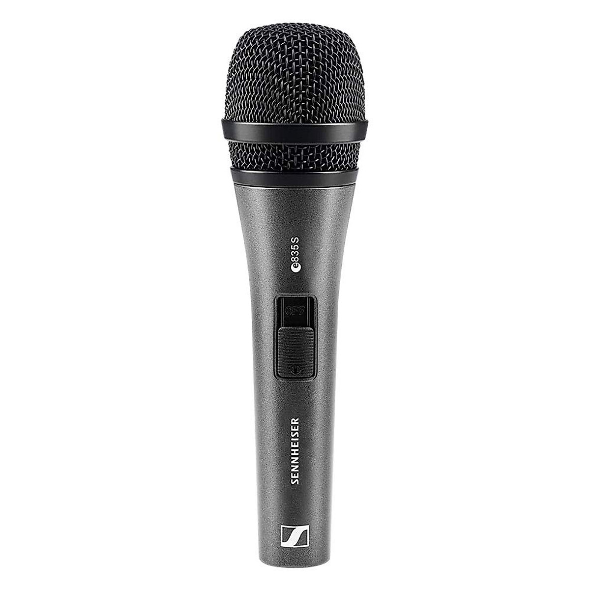 Sennheiser E835-S Dynamic Cardioid Vocal Microphone (on/off switch) with Tripod Mic Stand & XLR-XLR Cable Bundle