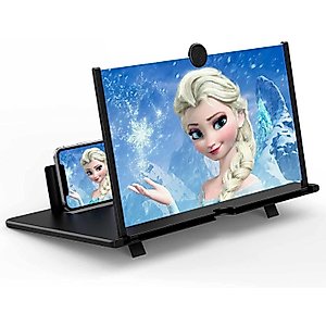 18" Screen Magnifier for Cell Phone – 3D HD Magnifing Screen Enlarger Projector for Movies Videos and Gaming – Foldable Phone Stand Holder with Screen Amplifier–Compatible with All Smartphones