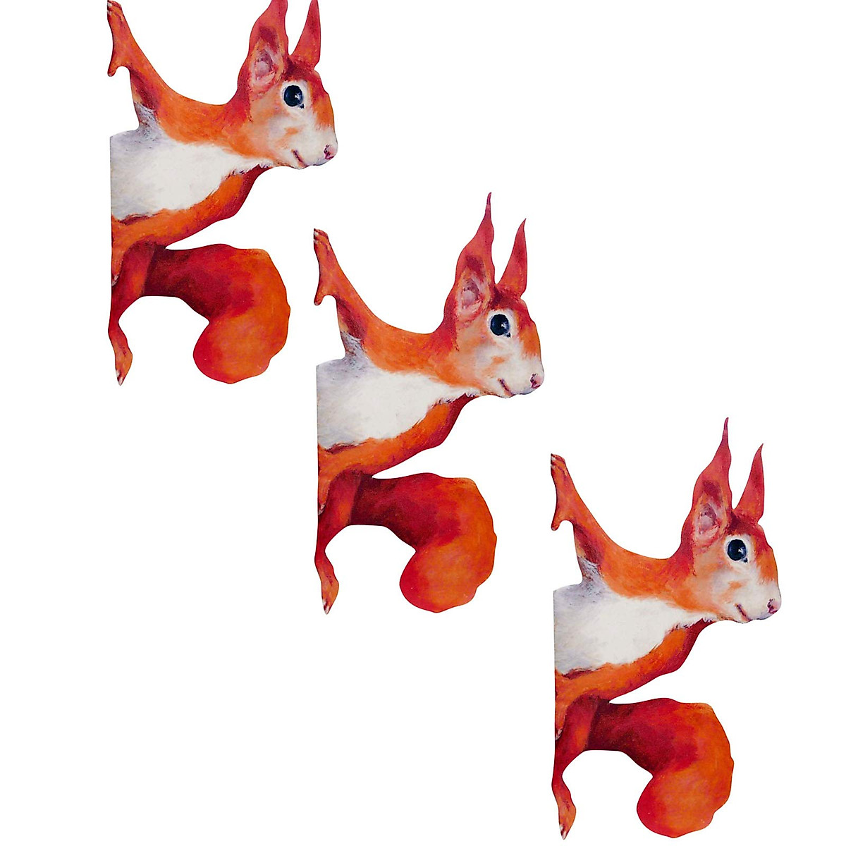 Peeping Squirrel Wall Decal, Woodland Animals Window Decal Cling - Christmas DIY Art Stickers for Bedroom Living Room Classroom Bathroom, Removable Fabric Kids Wall Sticker (3 pc)